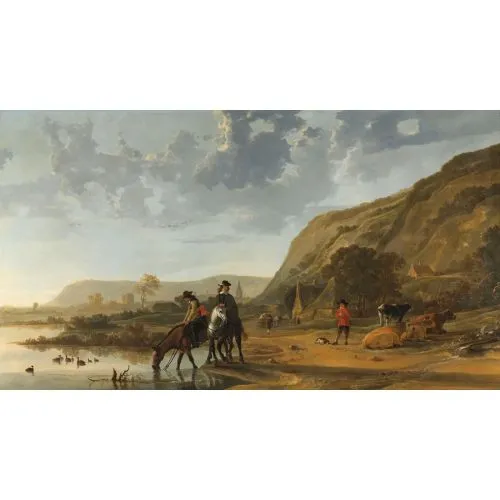 Aelbert Cuyp, River Landscape With Horseman | Arthipo