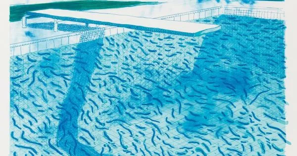 David Hockney, Lithograph Water Made Of Lines | Arthipo