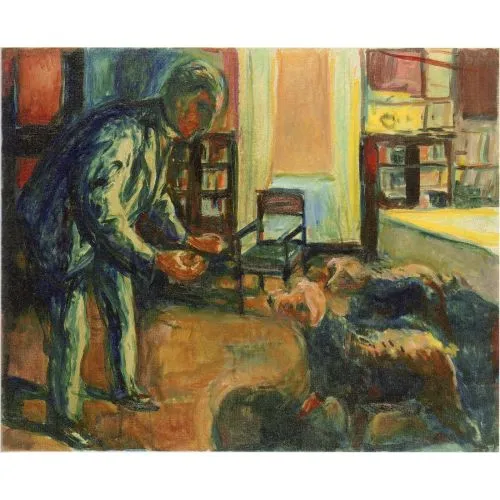 Edvard Munch Self Portrait With Dogs | Arthipo