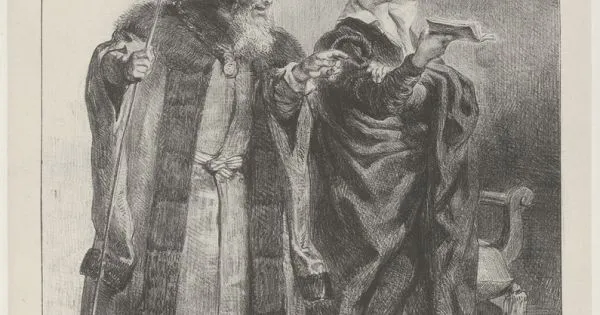 Eugène Delacroix, Polonius and Hamlet | Arthipo