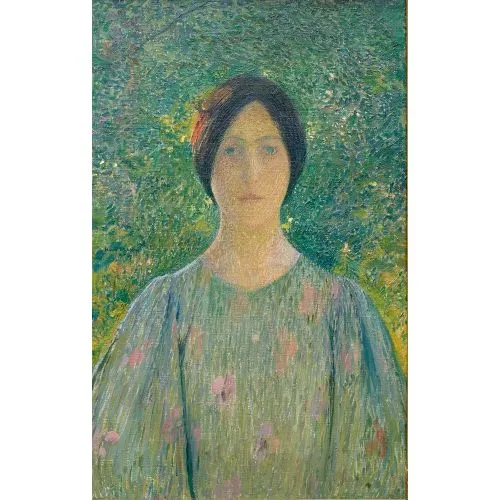 Henri Martin Young Woman In A Floral Dress | Arthipo