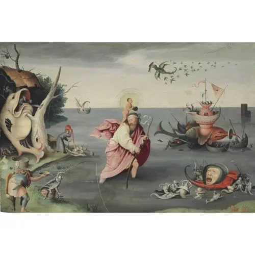 Hieronymus Bosch, Saint Christopher Carrying The Christ Child Through A ...