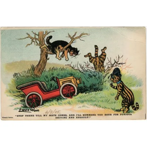 Louis Wain, Cat car crash | Arthipo
