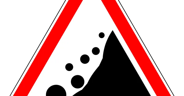 Landslide Traffic Road Sign Poster | Arthipo