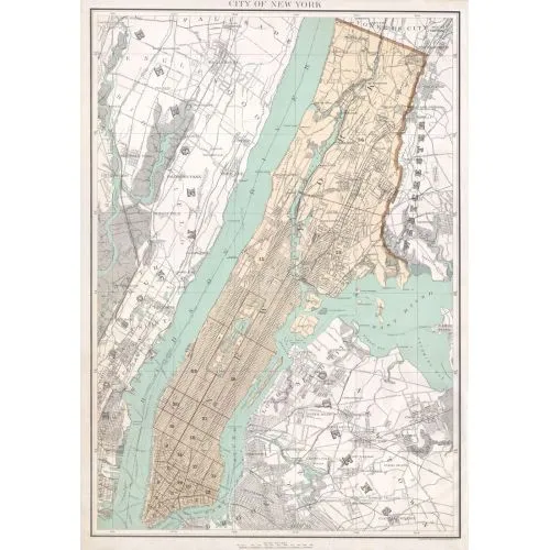 New York City Queens The Bronx Map Poster | Arthipo