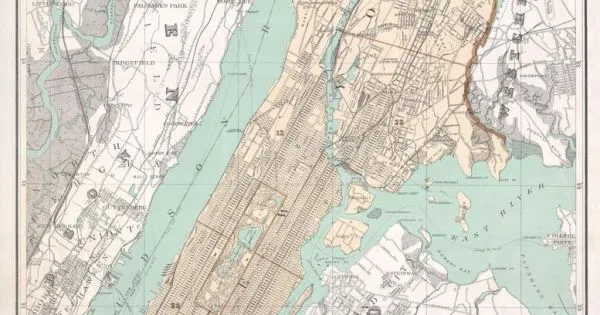 New York City Queens The Bronx Map Poster | Arthipo
