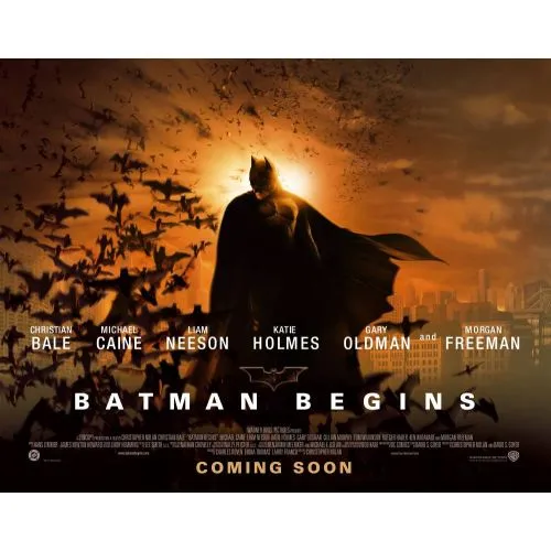 Batman Begins Movie Poster Christian Bale Signed Framed Batman Batman Begins Movie Poster Christian Bale Signed Framed Batman