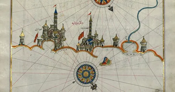 Piri Reis Map Of The Italian Coastline From Barletta To Trani Baski ...