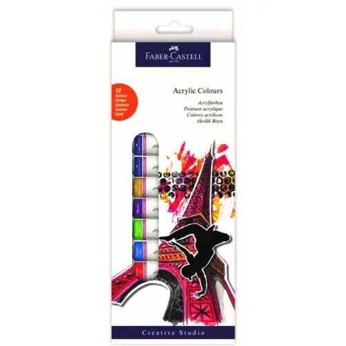 Faber Castell Acrylic Tube Paint, 12 Colors | Arthipo