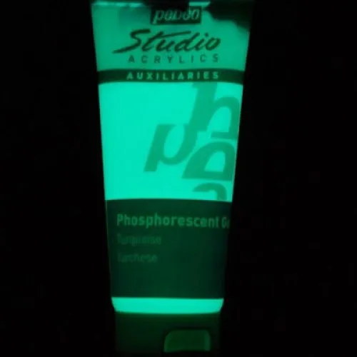 Pebeo Phosphorescent Gel Shining Paint In The Dark 100 Ml. Turquoise ...