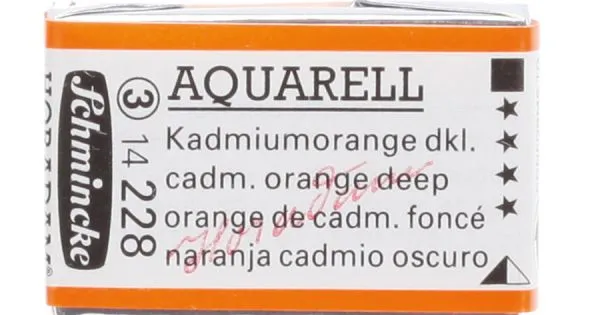 Schmincke H. Aquarell 1/1 Tab Cadmium Orange Deep 228 Suluboya | Arthipo